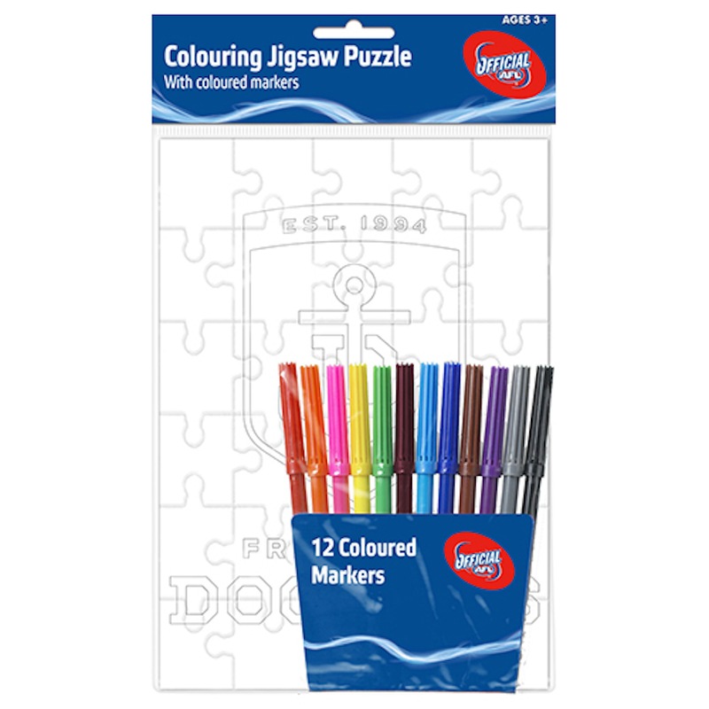 Buy Fremantle Dockers AFL Colouring Jigsaw Puzzle And Marker Set - MyDeal