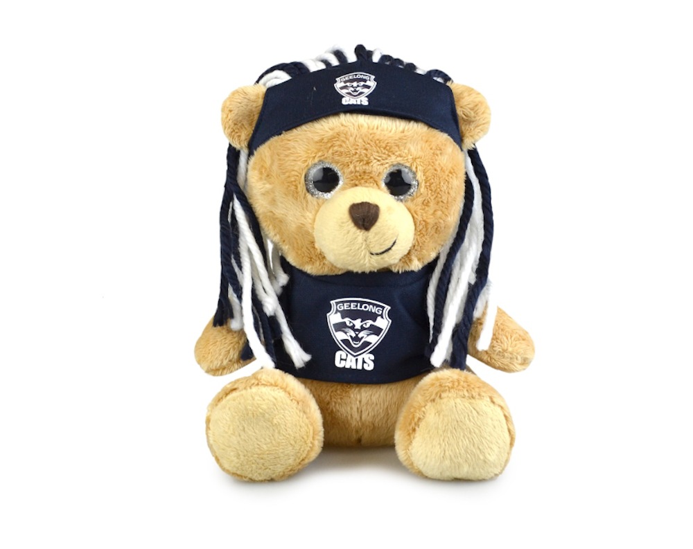 Buy Geelong Cats AFL Sparkle Fanatic Bear 20cm Plush Stuffed Animal ...