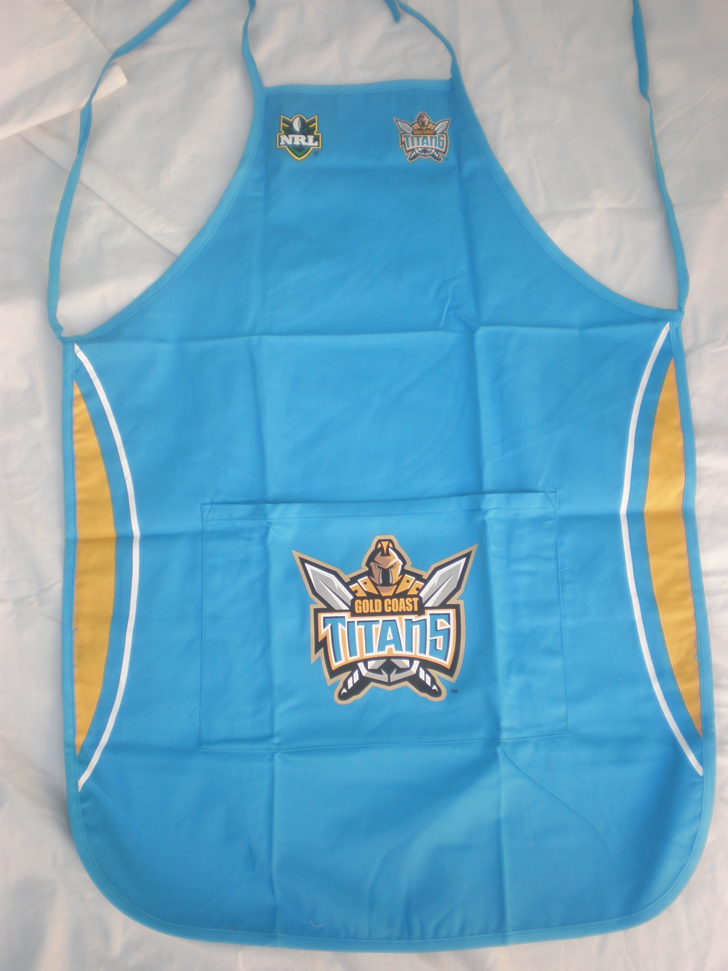 Buy Gold Coast Titans NRL BBQ Apron with Logo on Pocket - MyDeal Australia