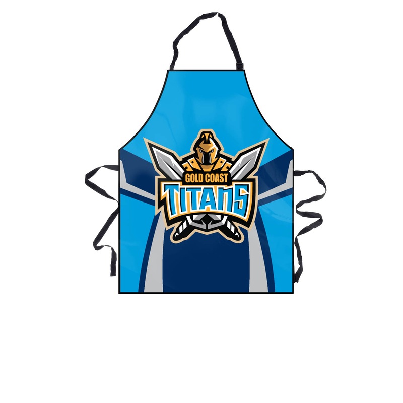 Buy Gold Coast Titans NRL Team Logo and Colours Kitchen BBQ Apron - MyDeal