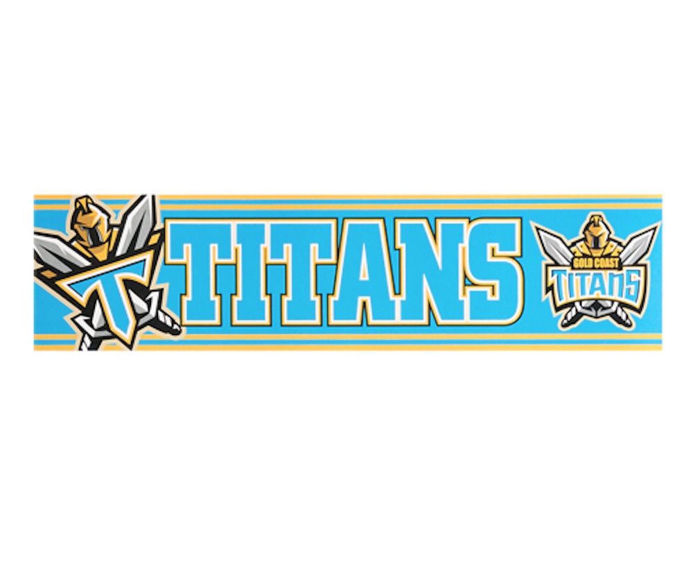 Buy Gold Coast Titans NRL Team Logo and Name Large Bumper Sticker ...
