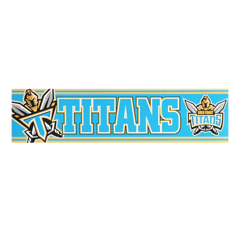 Buy Gold Coast Titans NRL Team Logo and Name Large Bumper Sticker - MyDeal