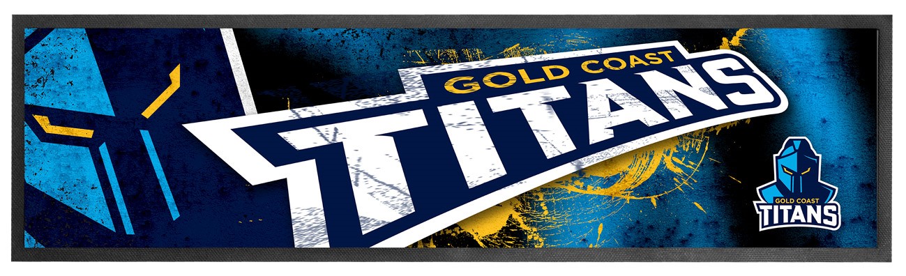 Buy Gold Coast Titans NRL Team Logo Bar Runner - MyDeal Australia