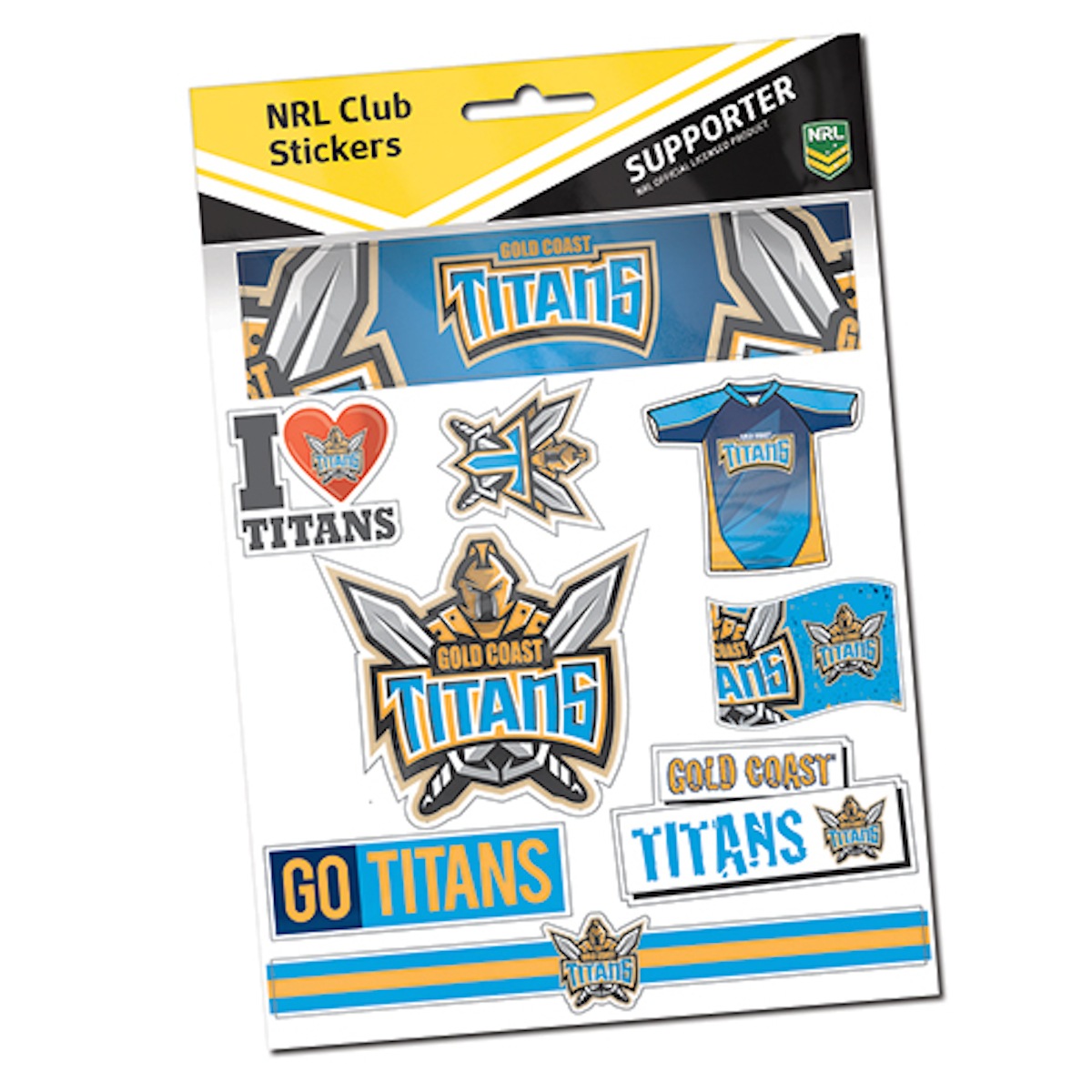 Buy Gold Coast Titans NRL Team Logo Sticker Sheet * 9 Stickers - MyDeal ...