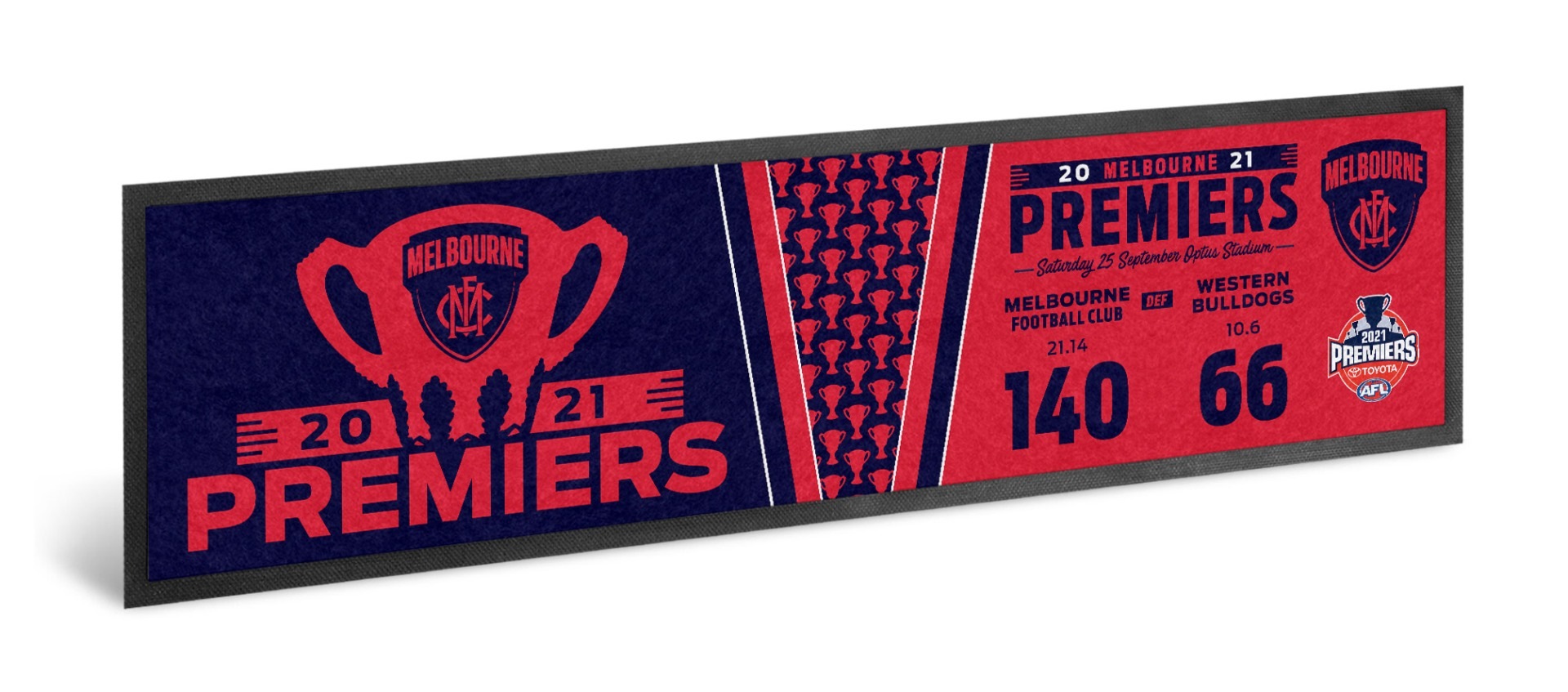 Buy Melbourne Demons AFL Premiers 2021 Bar Runner Premiership Bar Mat ...