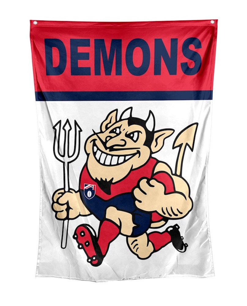 Buy Melbourne Demons AFL Team Retro Mascot Cape or Wall Flag - MyDeal ...