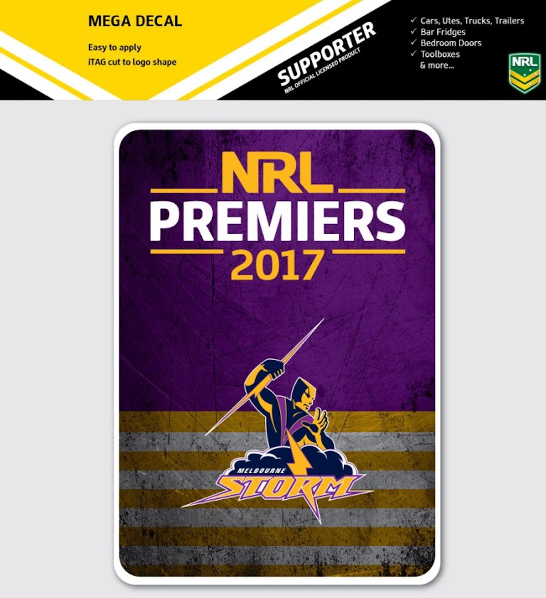 Buy Melbourne Storm NRL 2017 Premiers Premiership Supersized Mega ...