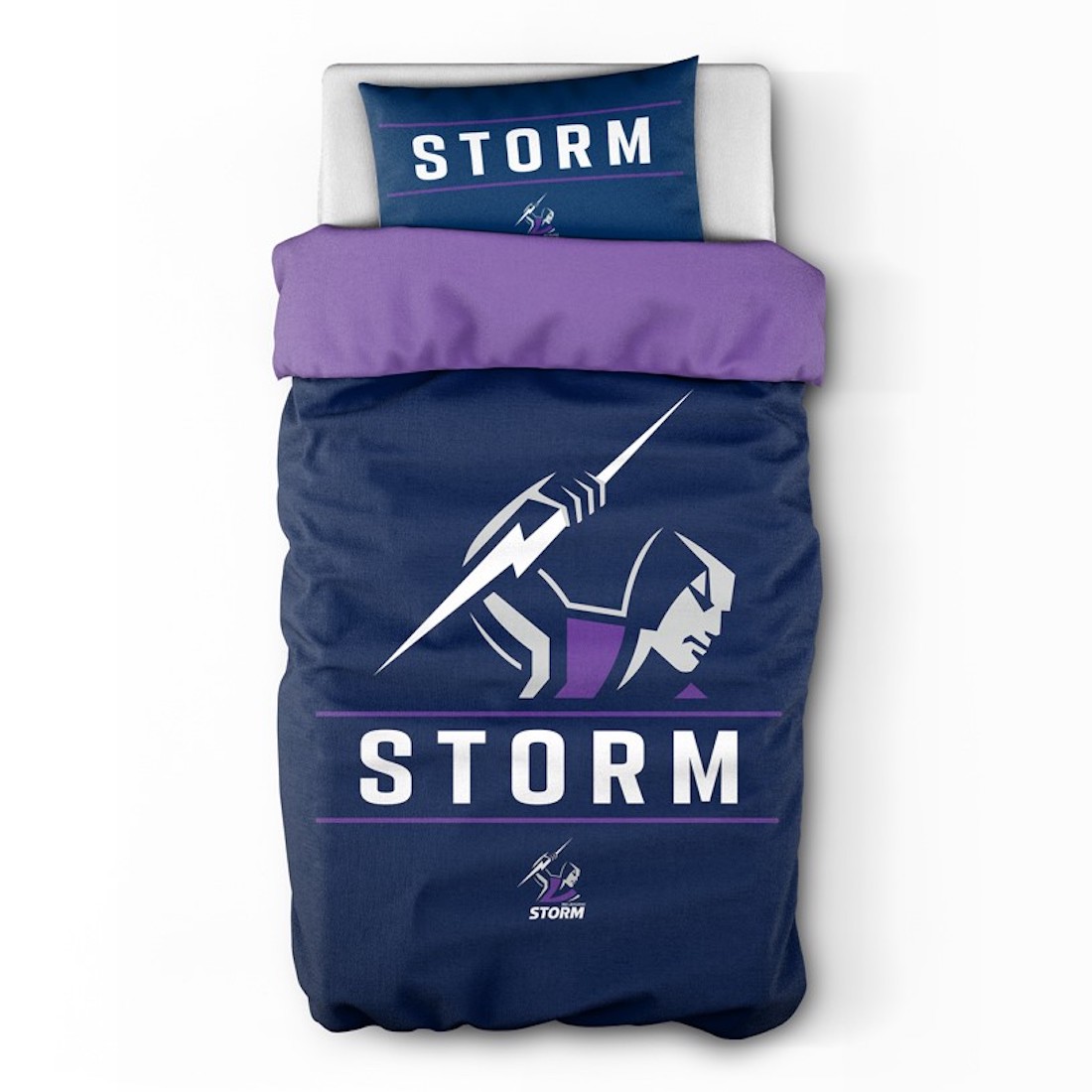 Buy Melbourne Storm NRL Logo Design Quilt Doona Cover - Single Size ...