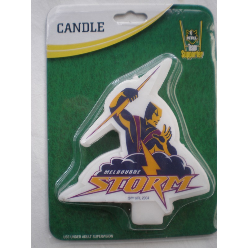 Buy Melbourne Storm NRL Team Logo Large Candle - MyDeal