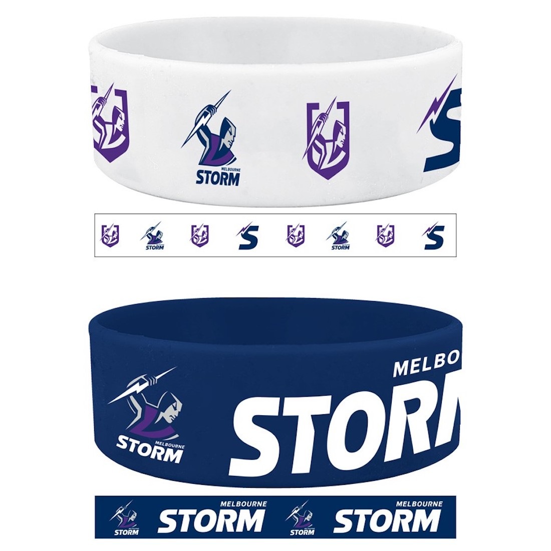 Buy Melbourne Storm NRL Team Logo Silicone Wristbands Set Of 2 - MyDeal ...