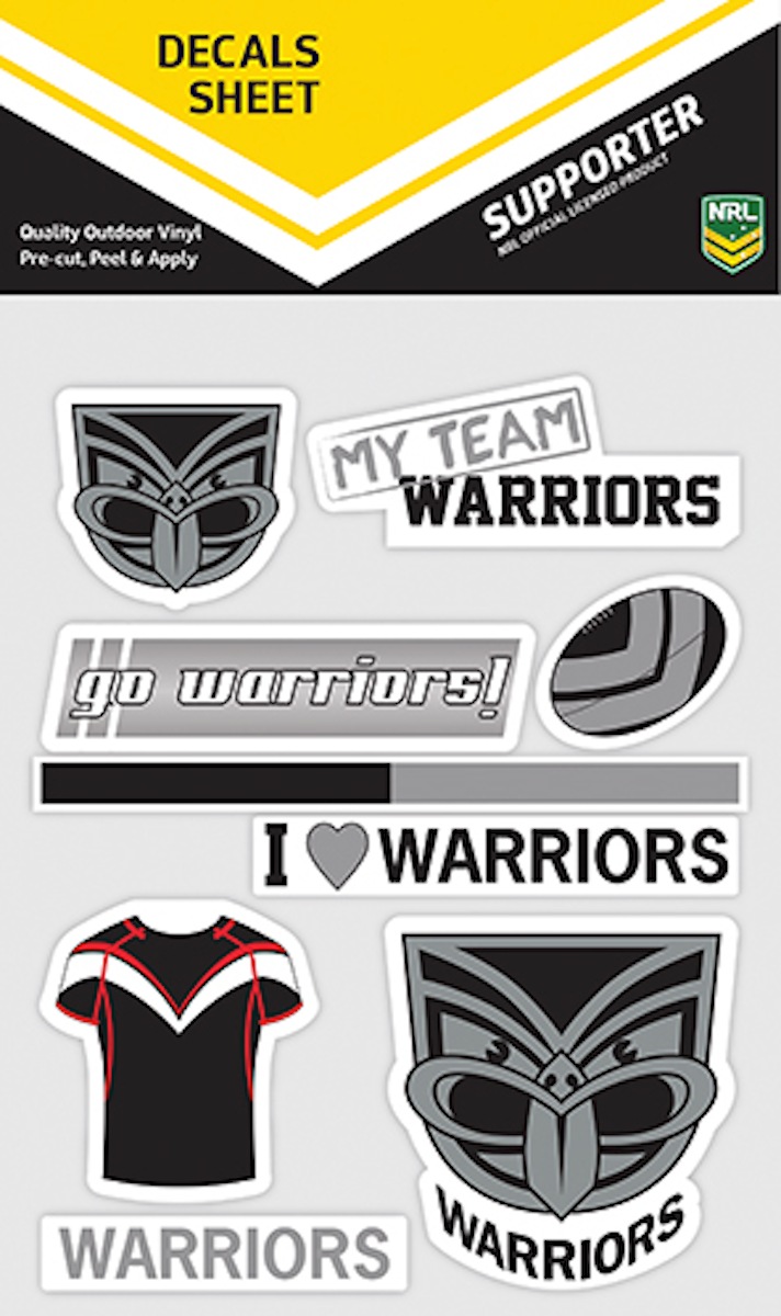 Buy New Zealand Warriors NRL Mixed Logo Car Decals * 9 per sheet ...
