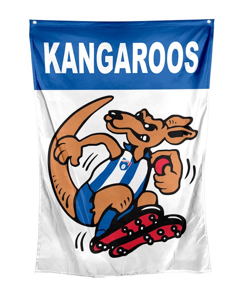 Buy North Melbourne Kangaroos AFL Team Retro Mascot Cape or Wall Flag ...