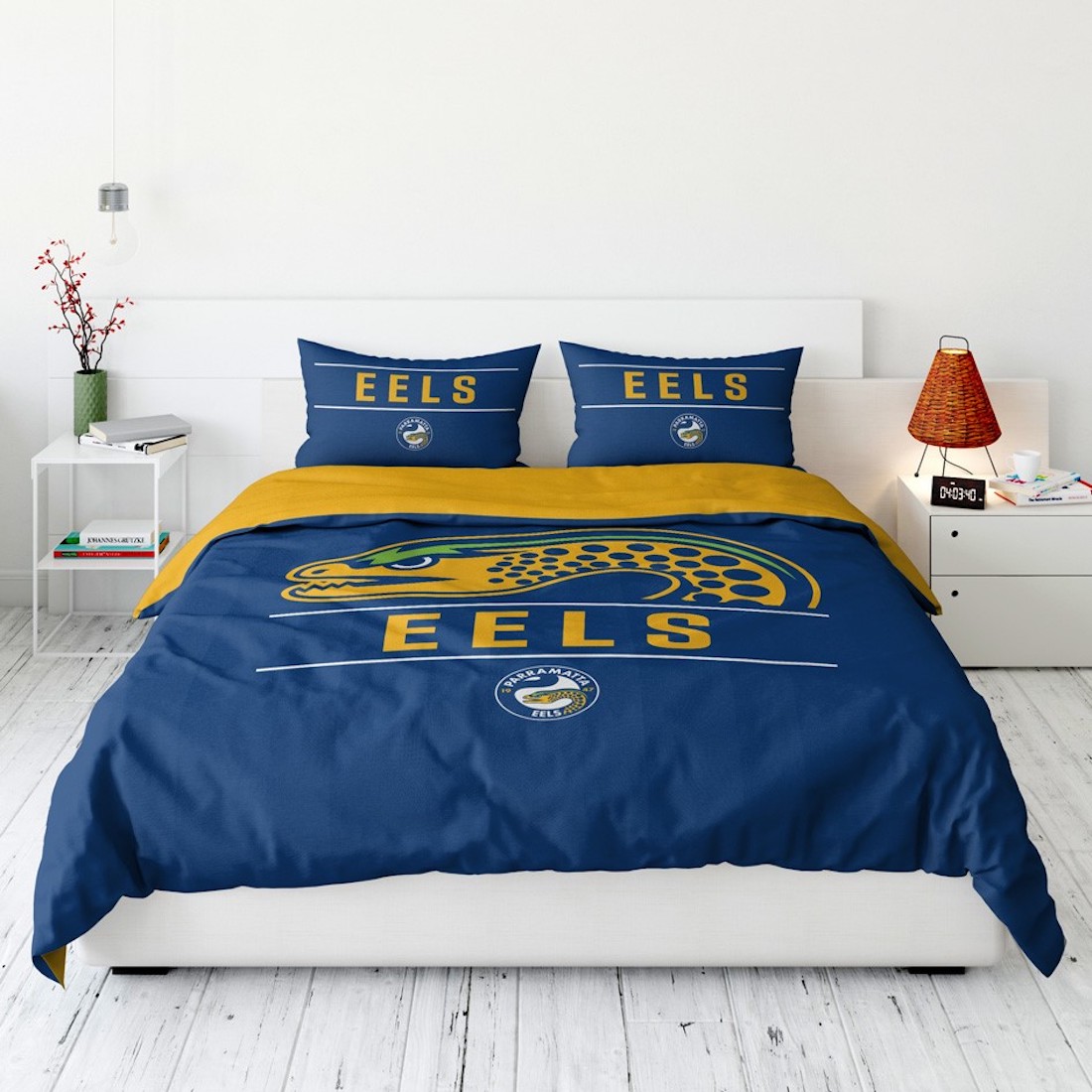 Buy Parramatta Eels NRL Logo Design Quilt Doona Cover - Queen Size ...