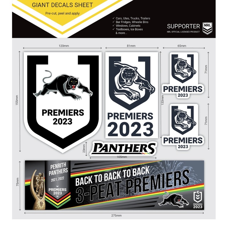 Buy Penrith Panthers NRL 2023 Premiers Premiership Giant Decal Sheet ...