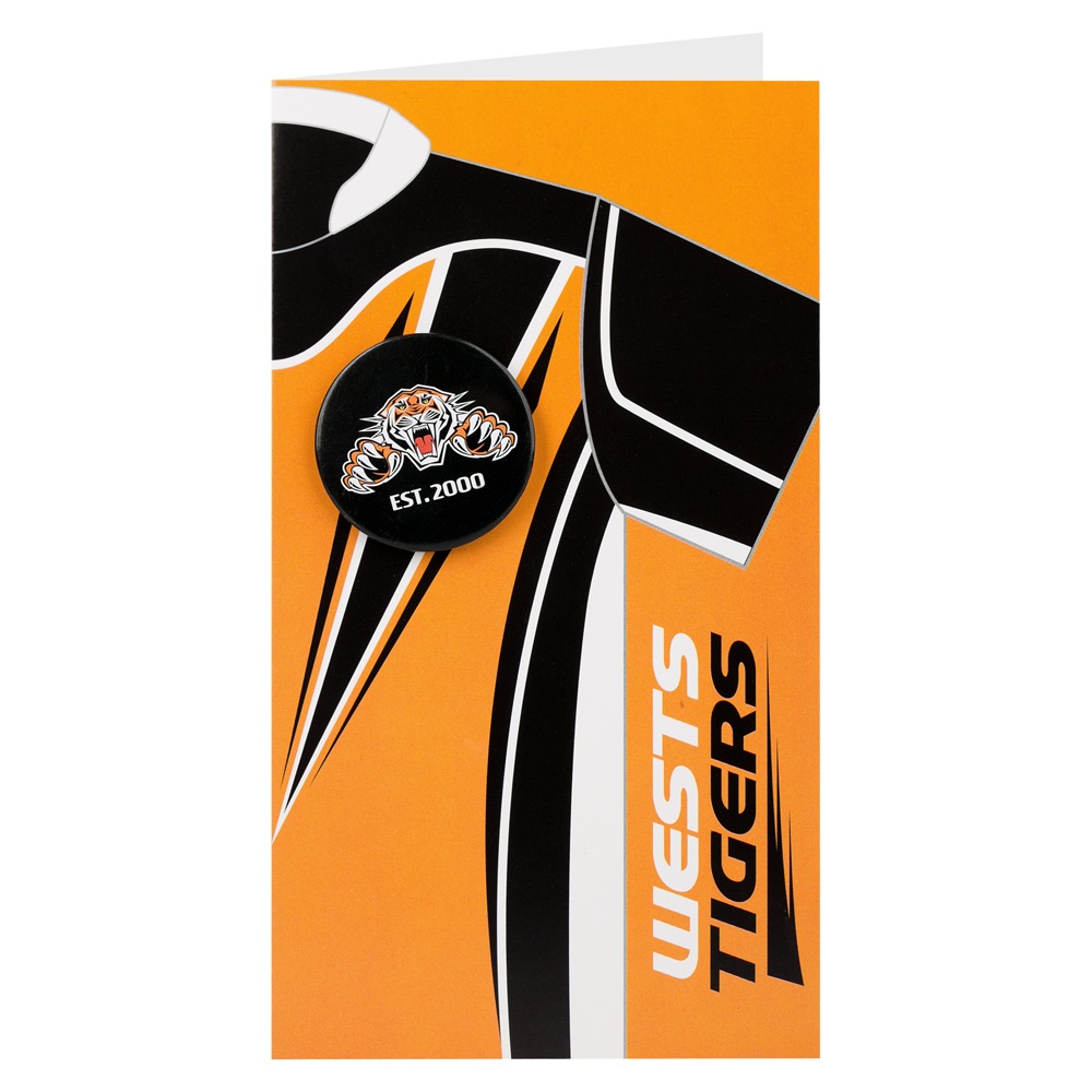 Buy Wests Tigers NRL Birthday, Greeting Card with Badge - MyDeal Australia