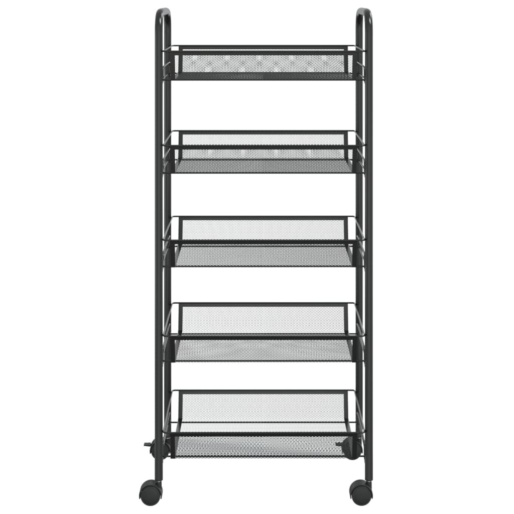 Buy 5 Trays Bakers Rack Kitchen Trolley Wheels Cart Storage Shelf ...