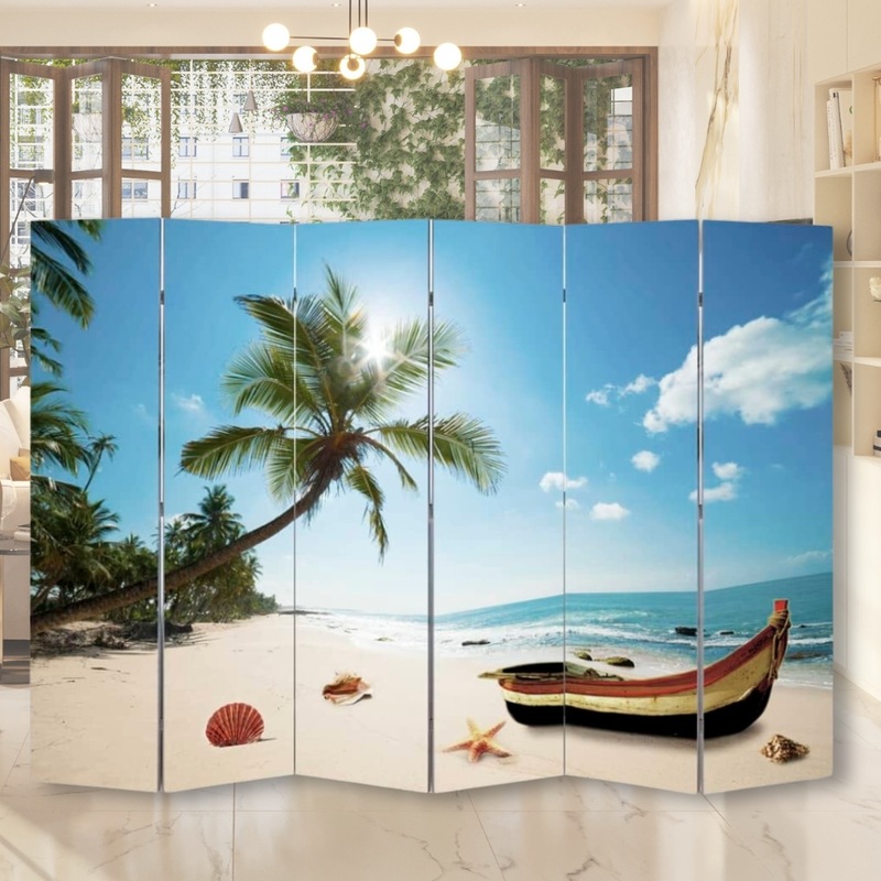 Buy 6 Panel Room Divider Privacy Screen Folding Dividers Barrier Double ...