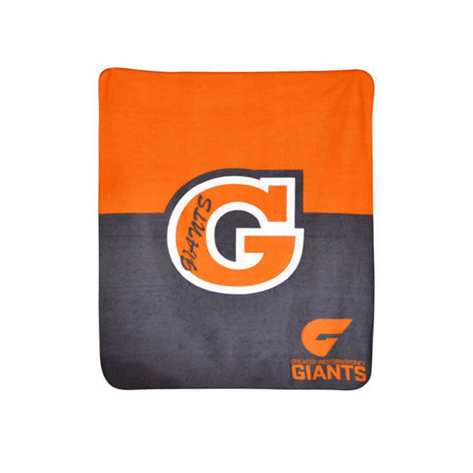 Buy AFL Licensed GWS Giants Polar Fleece Throw Blanket 155x127cm ...