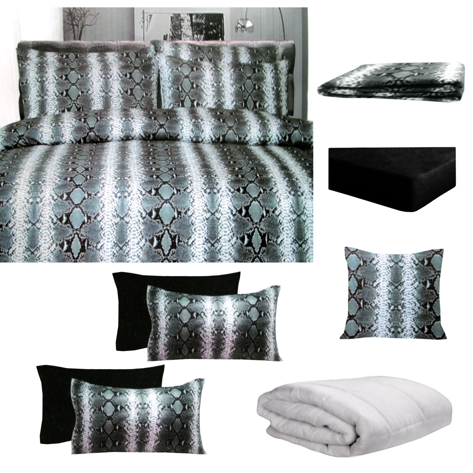 Buy Big Sleep 8 Pce Bed in a Bag Set Snake Skin Black Double - MyDeal ...