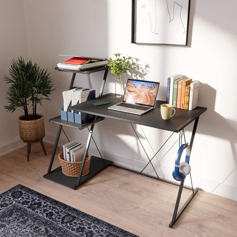 Buy Computer Desk with Shelf Office Home Study Table Corner Shelves ...
