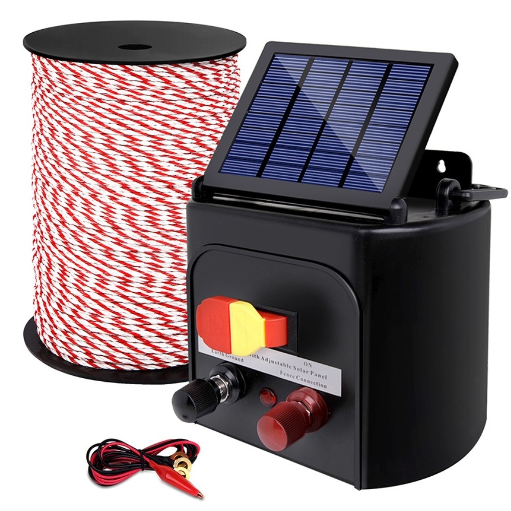 Buy Electric Fence Energiser 3km Solar Powered Energizer Charger + 500m ...