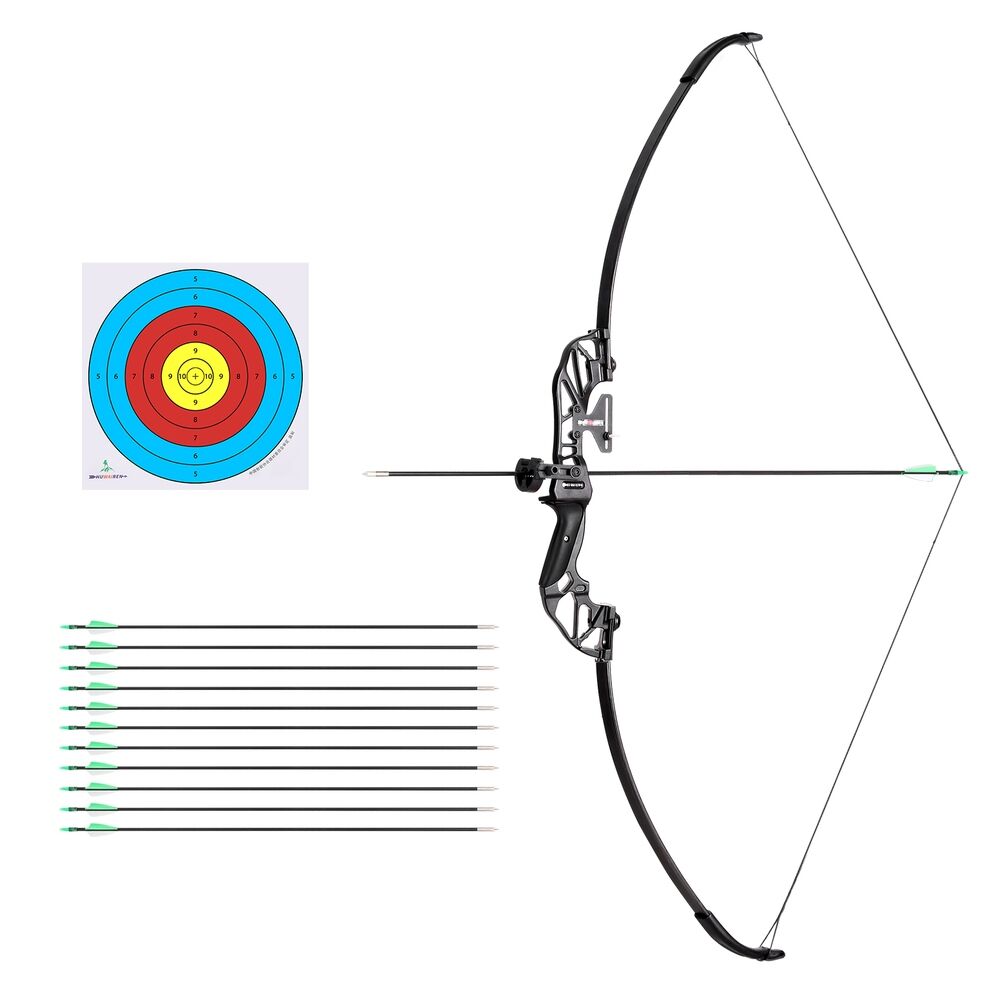 Buy Everfit 55lbs Bow Arrow Set Recurve Takedown Archery Hunting for ...