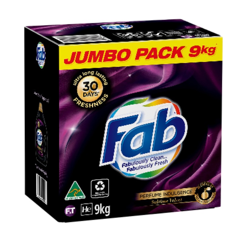 Buy Fab 9kg Laundry Powder Sublime Velvet Scent Front Top Load Washing ...