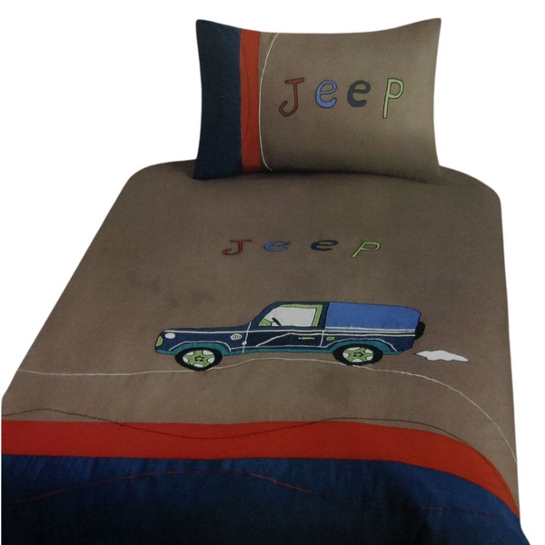 Buy Jeep Wrangler Embroidered Quilt Cover Set Single - Kids Bedroom ...