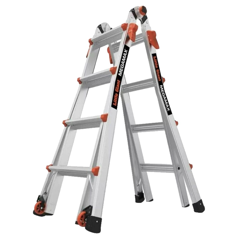 Buy MegaMax Folding Ladder Multi-Position Extension Steps A-Frame ...