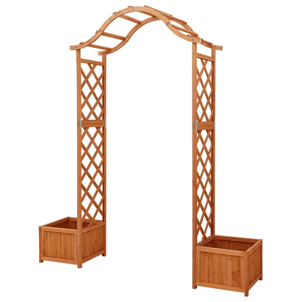 Buy Wooden Garden Arch Planter Outdoor Climbing Plant Box Arbor Trellis ...