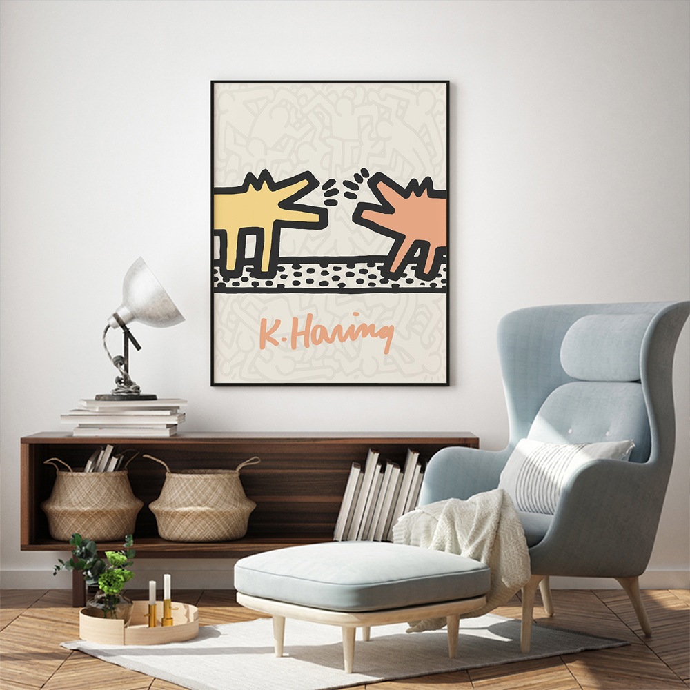 Buy Keith Haring Barking Dogs Poster Wall Art - MyDeal Australia