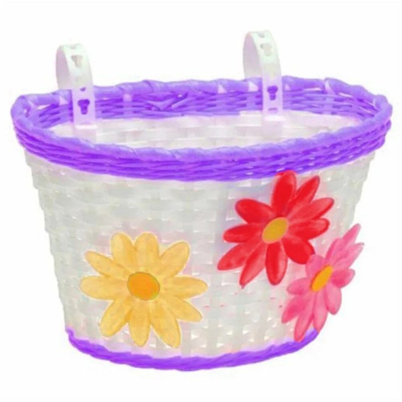 Buy Rascal Kids Front Plastic Basket Small - Purple - Flowers ...