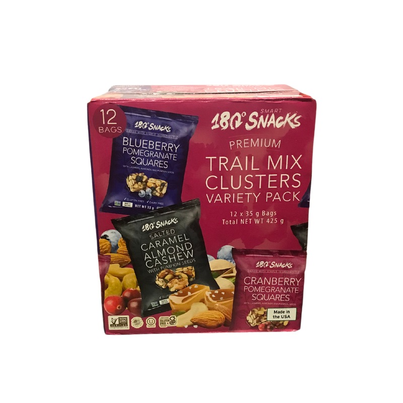 Buy 180 Snacks Trail Mix Nut Clusters Variety Pack 12 x 35g 425g Total ...