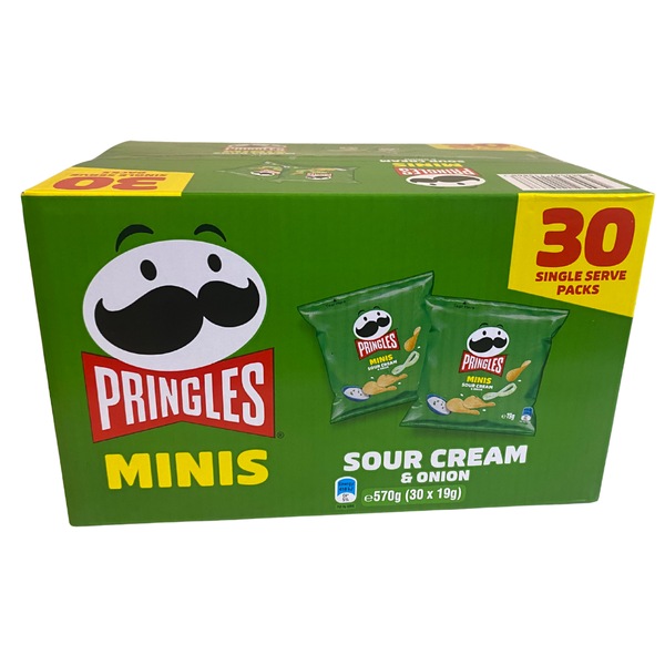 Buy Pringles Minis Sour Cream and Onion 30 Packs 570g - MyDeal Australia