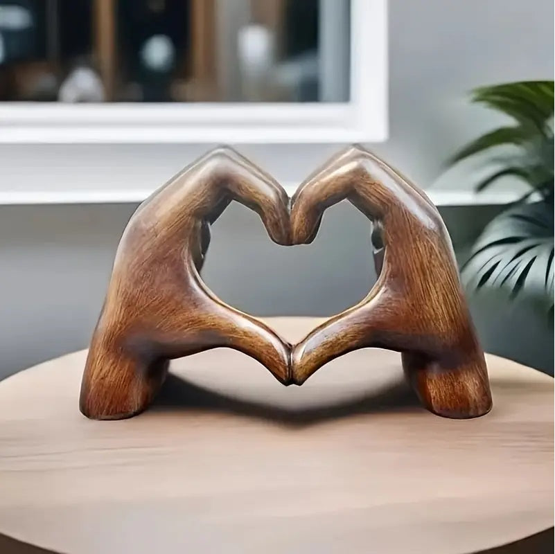 Buy Love Heart Hand Heart-shaped Gesture Resin Statue - MyDeal Australia