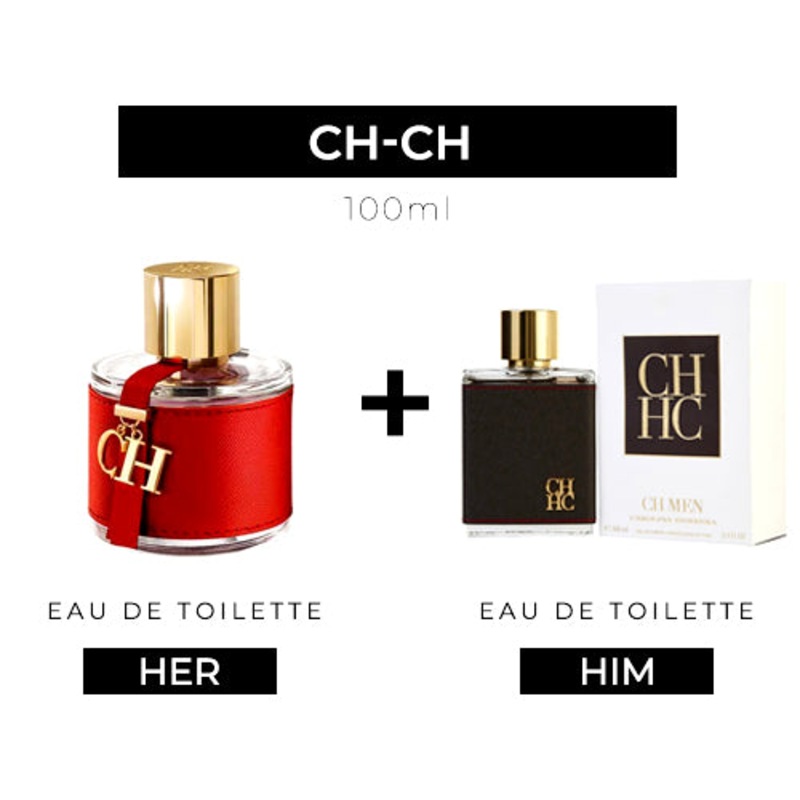 Buy Ch-Ch 100ml EDT Women + 100ml EDT Men by Carolina Herrera - MyDeal