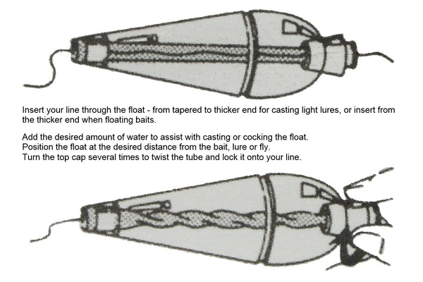 Buy 10PK A-Just-A Bubble Mini Float Clear Adjustable Casting & Fishing ...