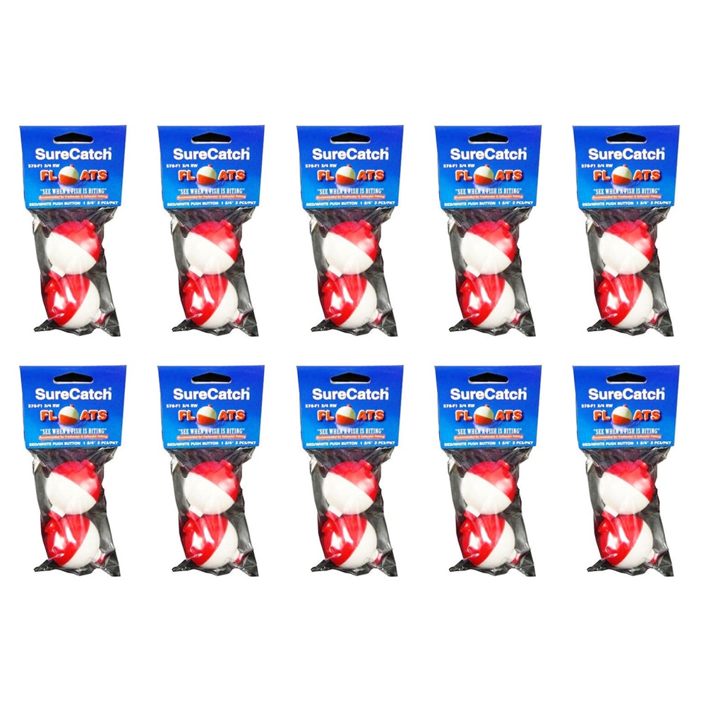 Buy 10x 2pc SureCatch 1 3/4inch Push Button Fishing Floats Fresh ...