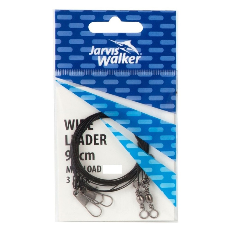 Buy 3x 3 Pack of Jarvis Walker 90cm/13kg Black Wire Leader Rigs - MyDeal