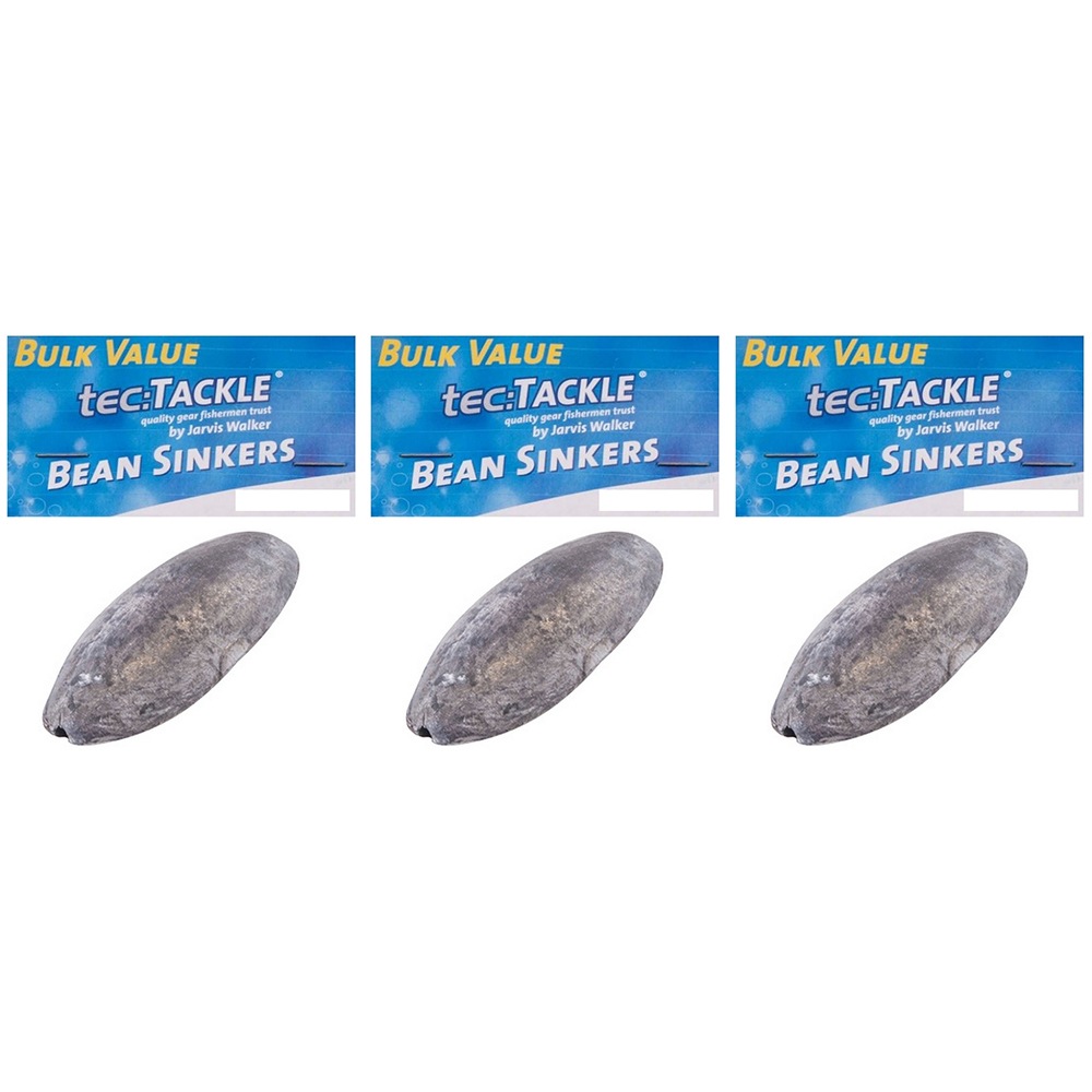 Buy 3x 50PK Jarvis Walker Bean Fishing Sinkers Value Pack - Size 1 ...