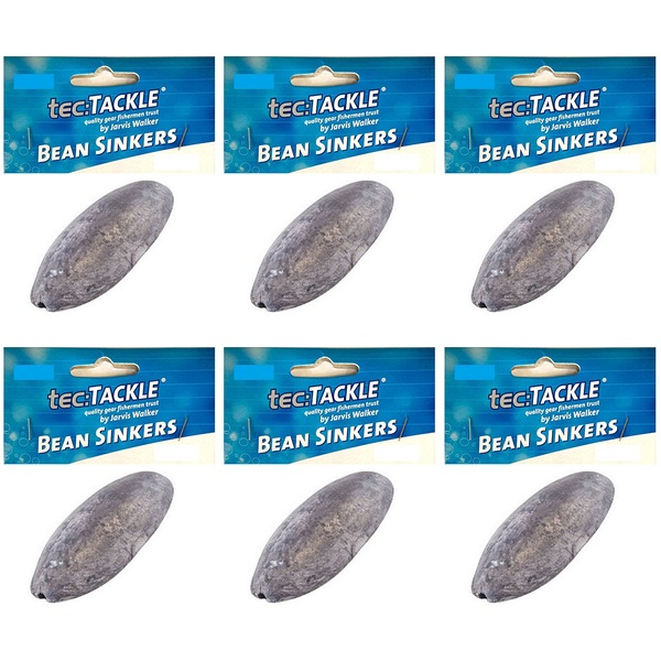 Buy 6x 2PK Jarvis Walker Bean Fishing Sinkers - Size 6 - MyDeal Australia