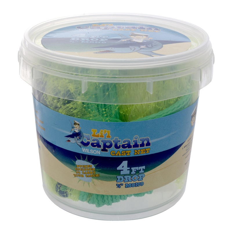 Buy Wilson 4ft Li'l Captain Mono Cast Net with 3/4 Inch Mesh - Kids ...