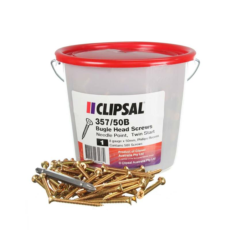 Buy Clipsal 357/50B Self Drilling Screw, Bugle Head, 8Gx50mm, 500 per ...