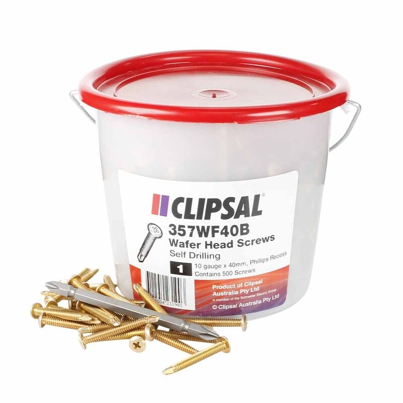 Buy Clipsal 357WF40B - Self Drilling Wafer Head Screws 10g x 40mm ...
