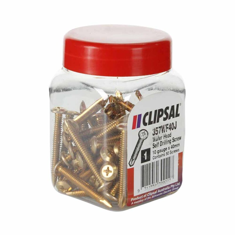 Buy Clipsal 357WF40J - Self Drilling Wafer Head Screws 10g x 40mm - Jar ...