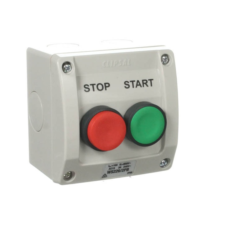 Buy Clipsal WS226/2PB-RG - Push Button Switch Weatherproof 2 Gang Start Stop IP66 - MyDeal