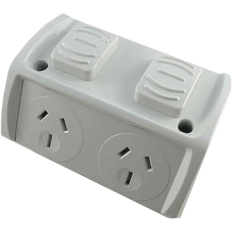 Buy 15A Weather Proof Double Power Point GPO 15 Amp Socket Waterproof ...