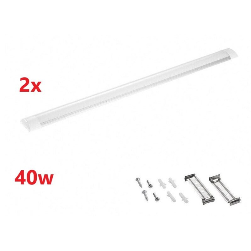 Buy 4FT 1200mm Slim LED Wide Batten Tube Light Ceiling Strip Bar Light ...