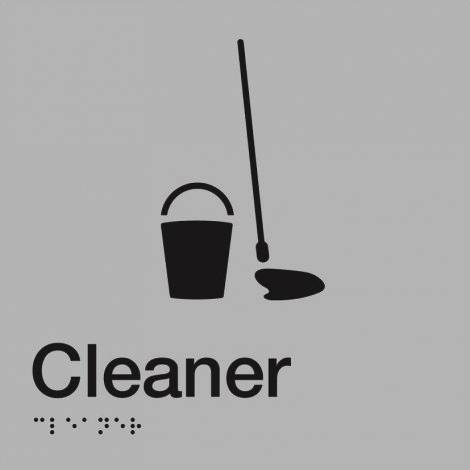 Buy Silver Plastic Cleaner Braille Sign - MyDeal Australia