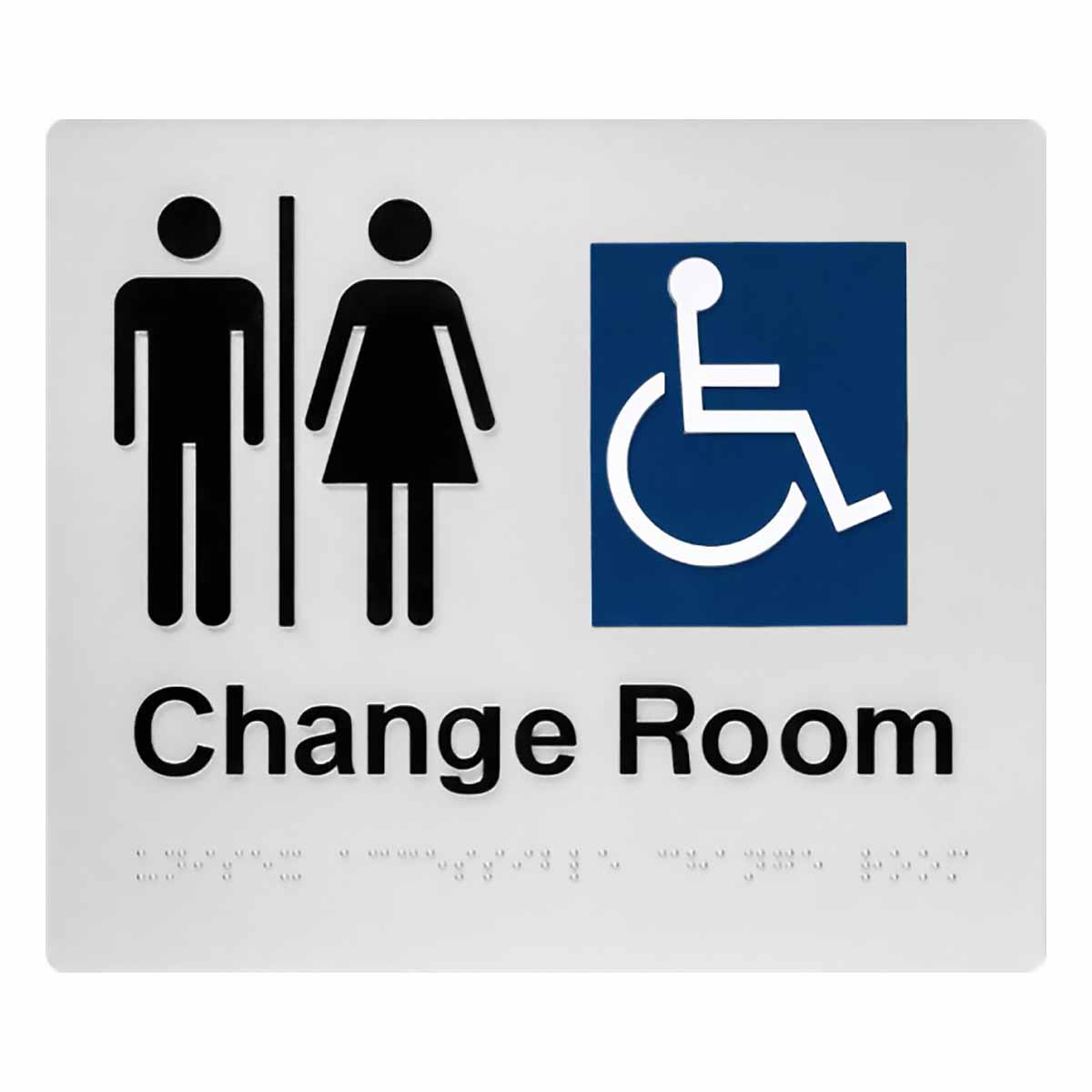 Buy Silver Plastic Unisex Disabled Change Room Braille Sign - MyDeal ...